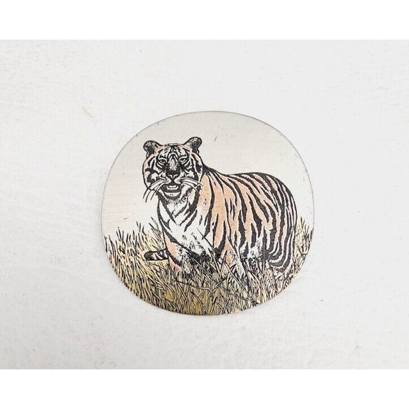 Reed And Barton | Jewelry | Vintage Reed Barton Damascene Tiger Brooch ...